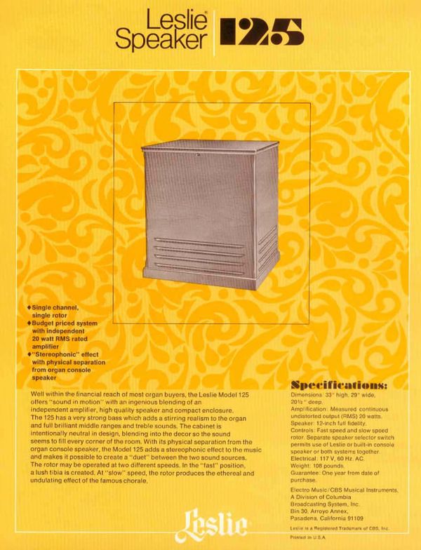 Hammond Orgel Club Holland › LESLIE MODEL 125